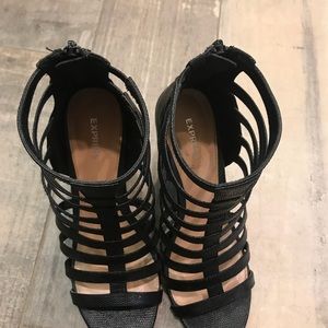 Express | Shoes | Black Wedge Express Shoes | Poshmark